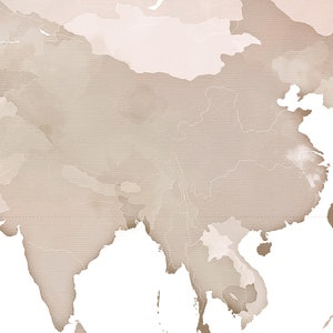 Beige World Map Wall Art World Map Art Print Map of the - Etsy