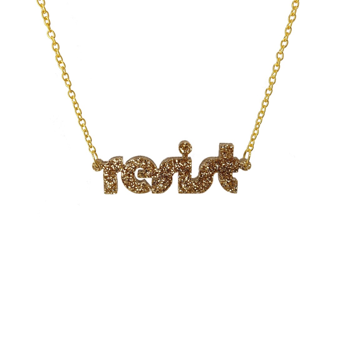 RESIST Necklace as Seen in GRAZIA'S Feminist Gift Guide - Etsy