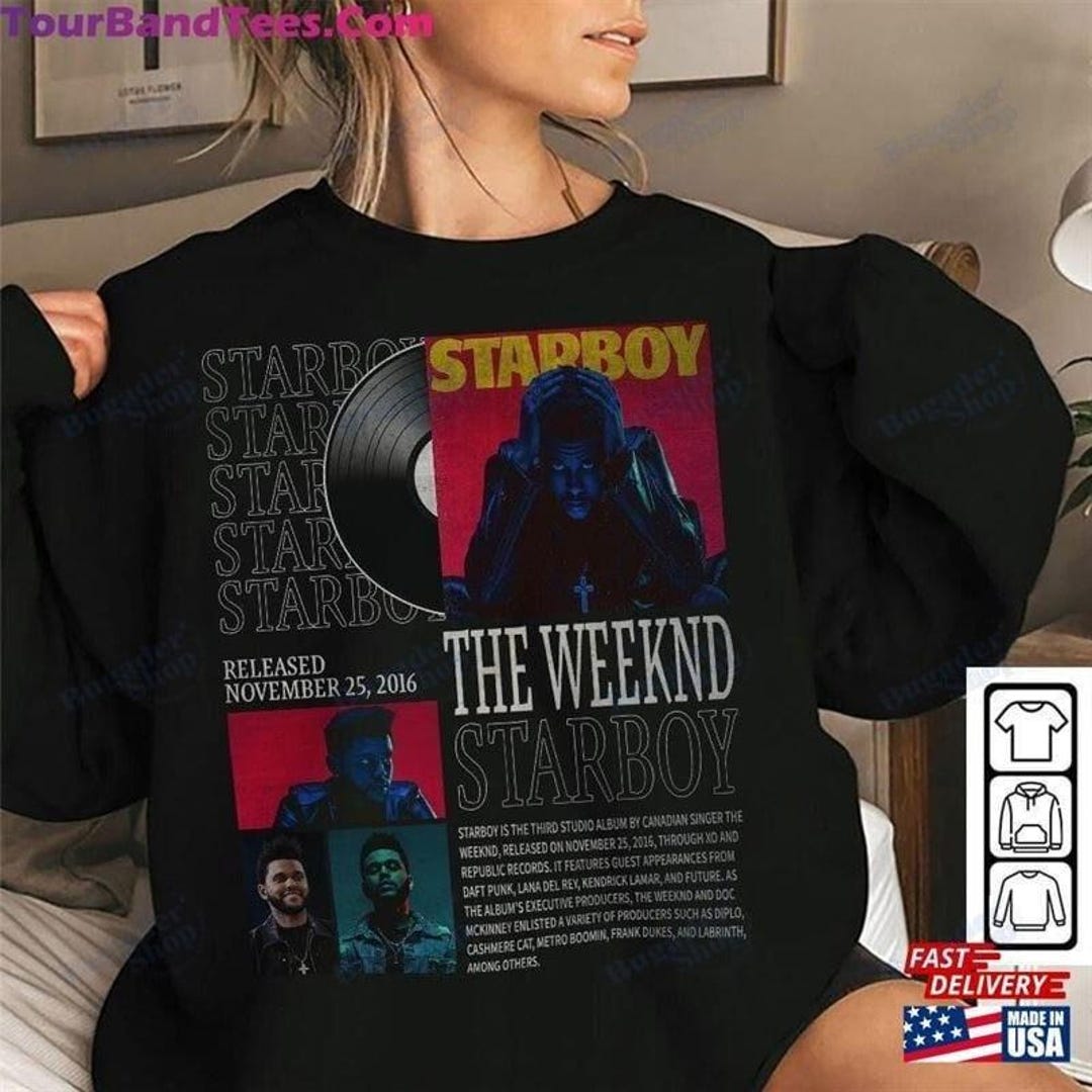 The Weeknd Starboy Album Graphic Sweatshirt, Retro Music Fan Merch ...