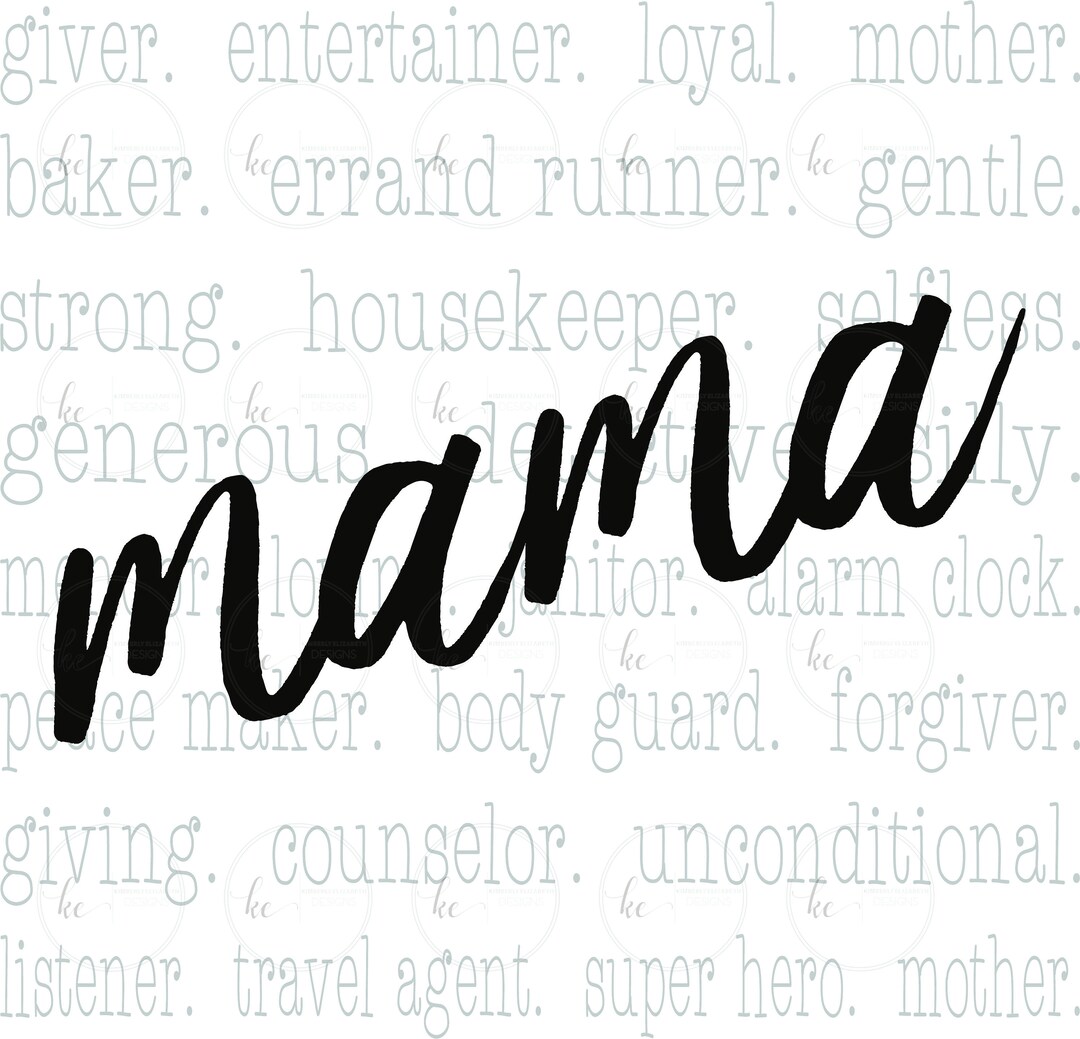 Mama Typography Digital File - Etsy