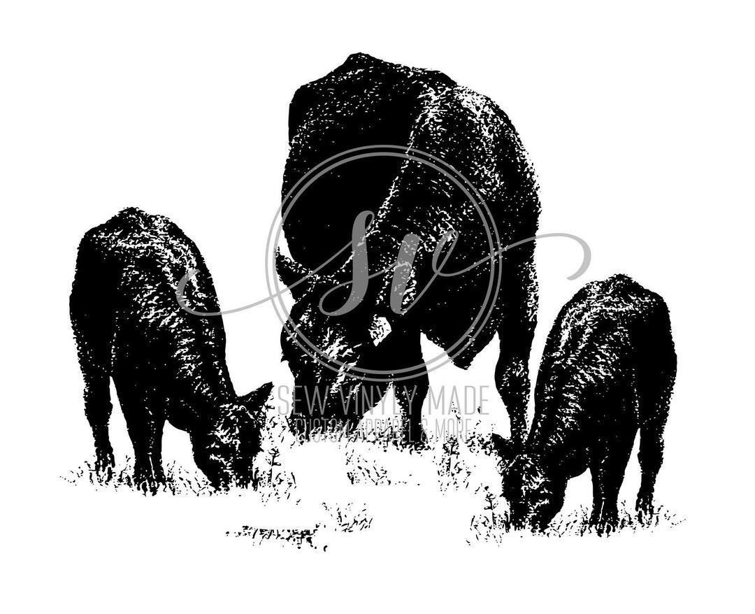 Momma Cow With Two Baby Calves Svg - Etsy