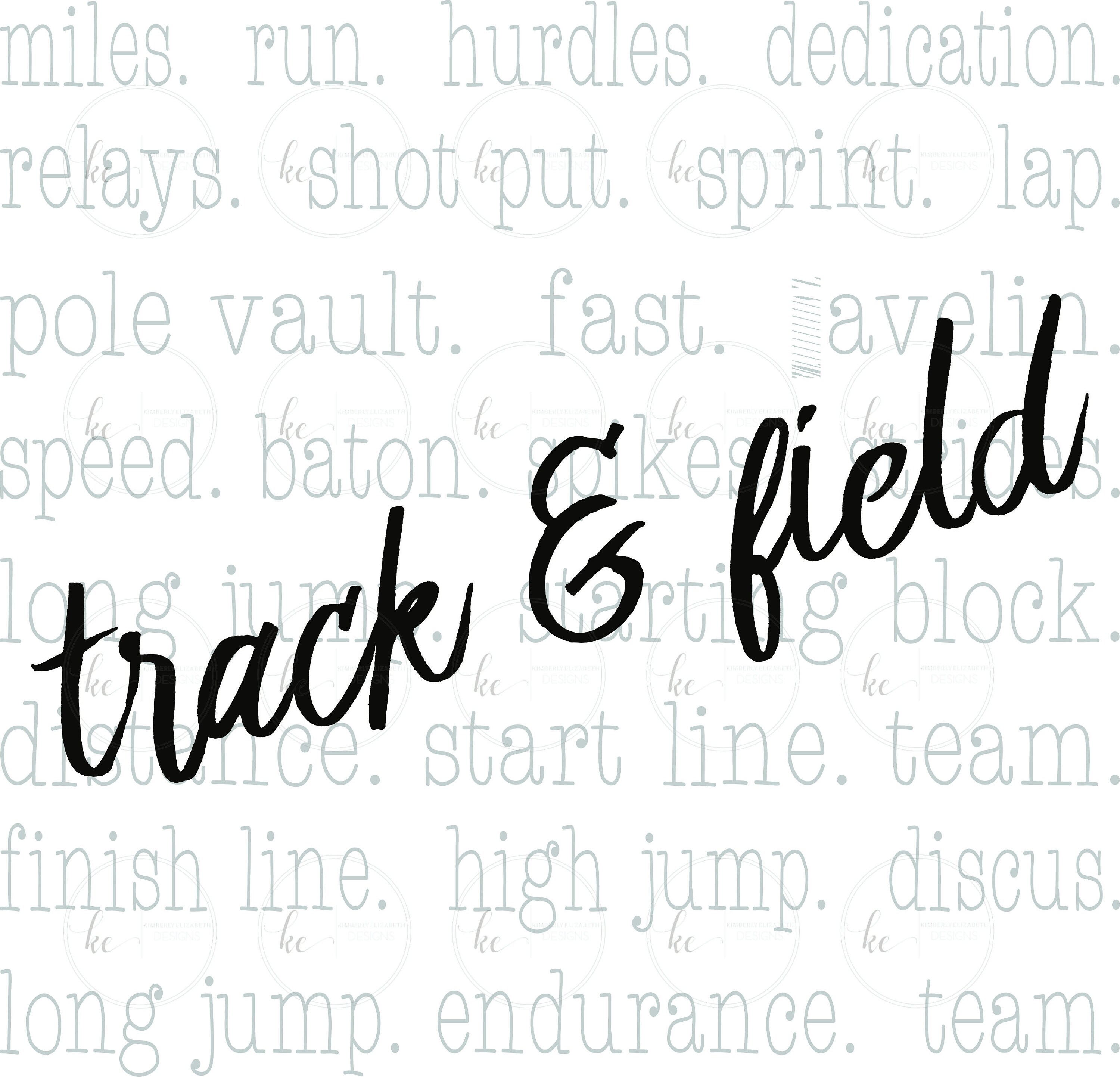 Track and Field Typography Digital File - Etsy