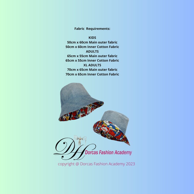 Bucket Hat Sewing Pattern and PDF Instructions to Make for All the ...