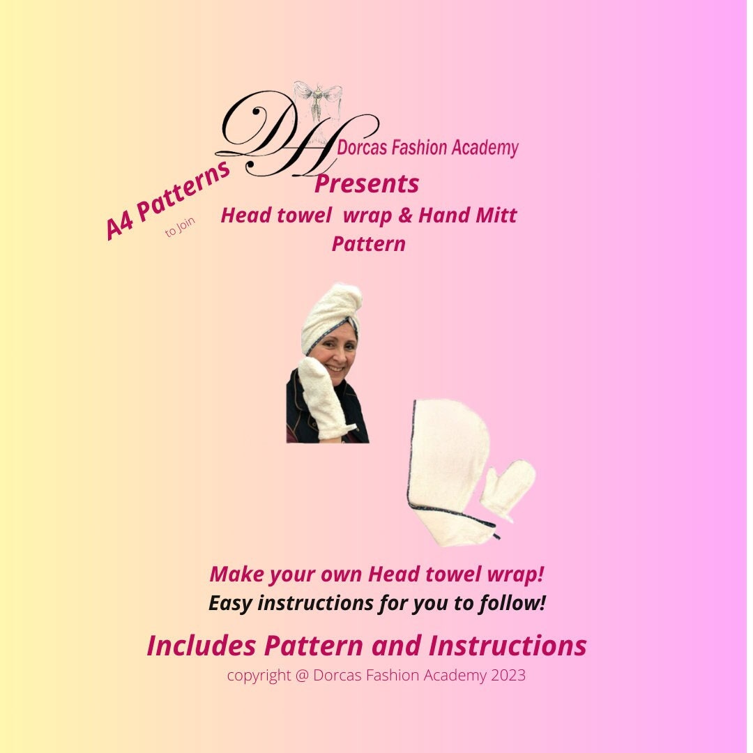 Easy Head Towel Wrap PDF Sewing Pattern and Instructions - Etsy