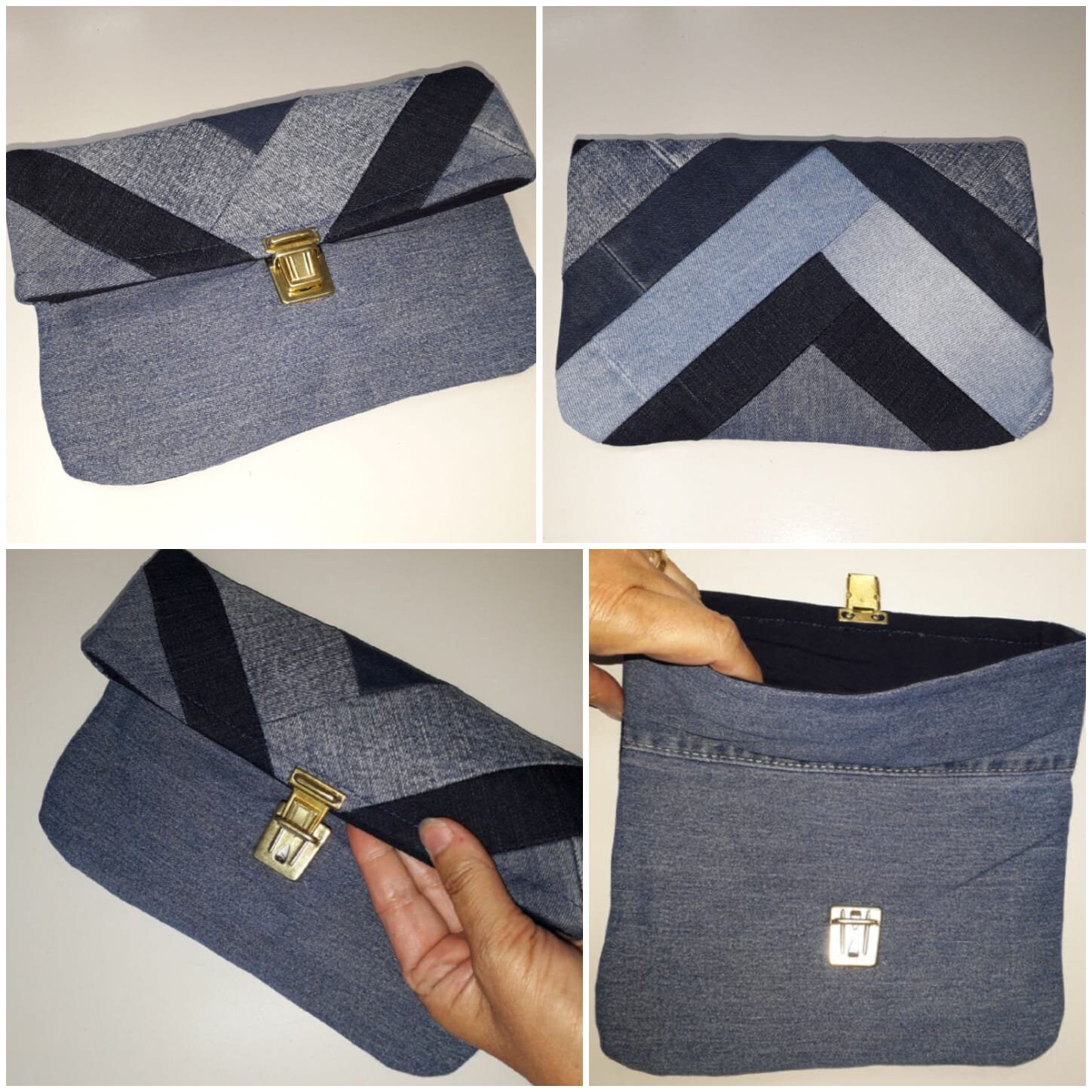 Denim Clutch Bag Sewing PDF Pattern and Tutorial - Etsy