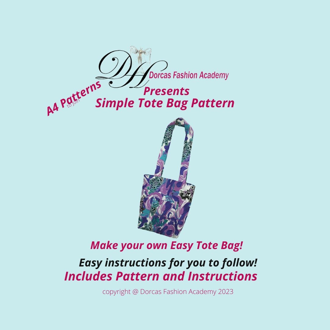 SIMPLE TOTE BAG Sewing Pdf Pattern and Instructions - Etsy