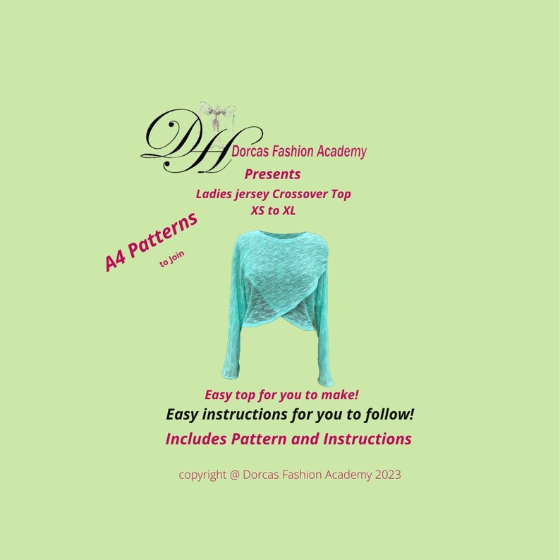 Ladies Crossover Jersey Shrug Sewing PDF Sewing Pattern & Tutorial XS ...