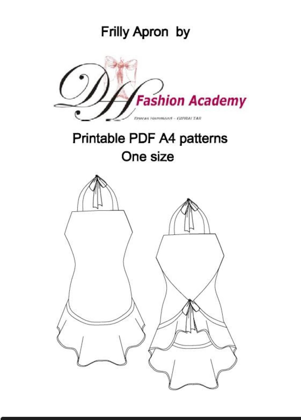 Pretty Apron Pdf Pattern and Instructions - Etsy