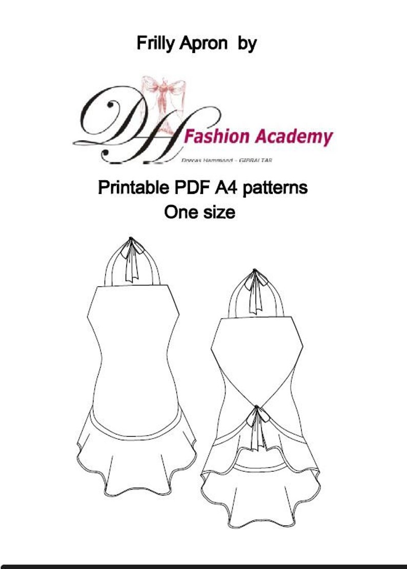 Pretty Apron Pdf Pattern and Instructions - Etsy