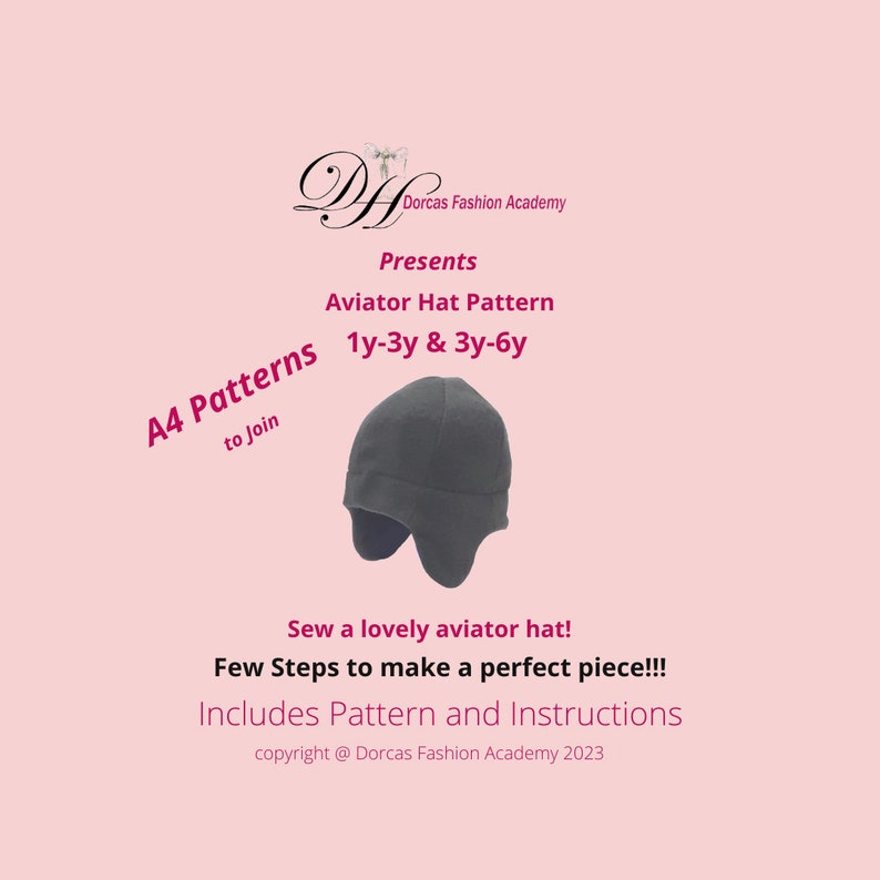 KIDS AVIATOR HAT Sewing Pdf Pattern & Tutorial 2year to 8 Years - Etsy