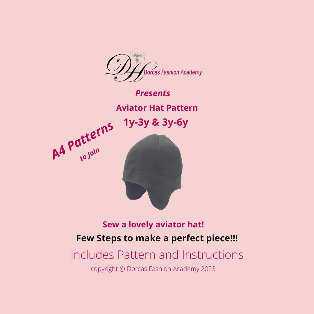 KIDS AVIATOR HAT Sewing Pdf Pattern & Tutorial 2year to 8 Years - Etsy