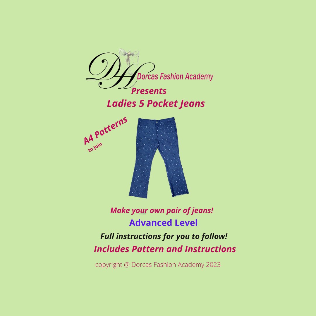 Ladies Jeans PDF Sewing Pattern & Instructions - Etsy