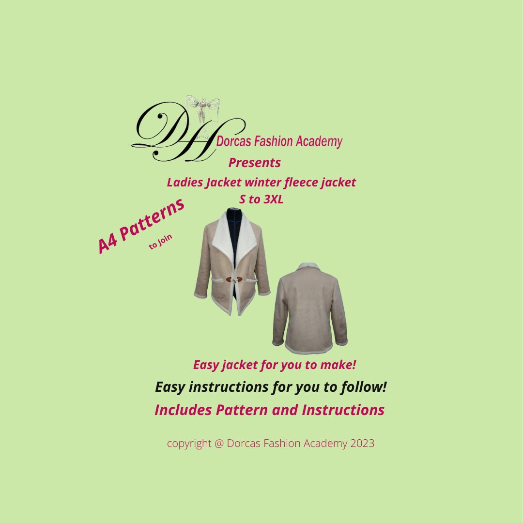 LADIES FLEECE Jacket Sewing PDF Sewing Pattern & Tutorial S to 3XL - Etsy