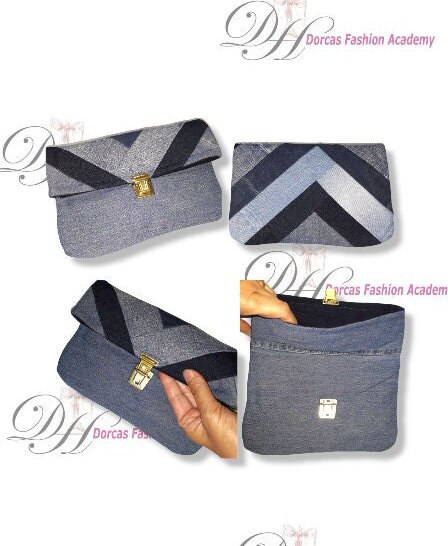 Denim Clutch Bag Sewing PDF Pattern and Tutorial - Etsy