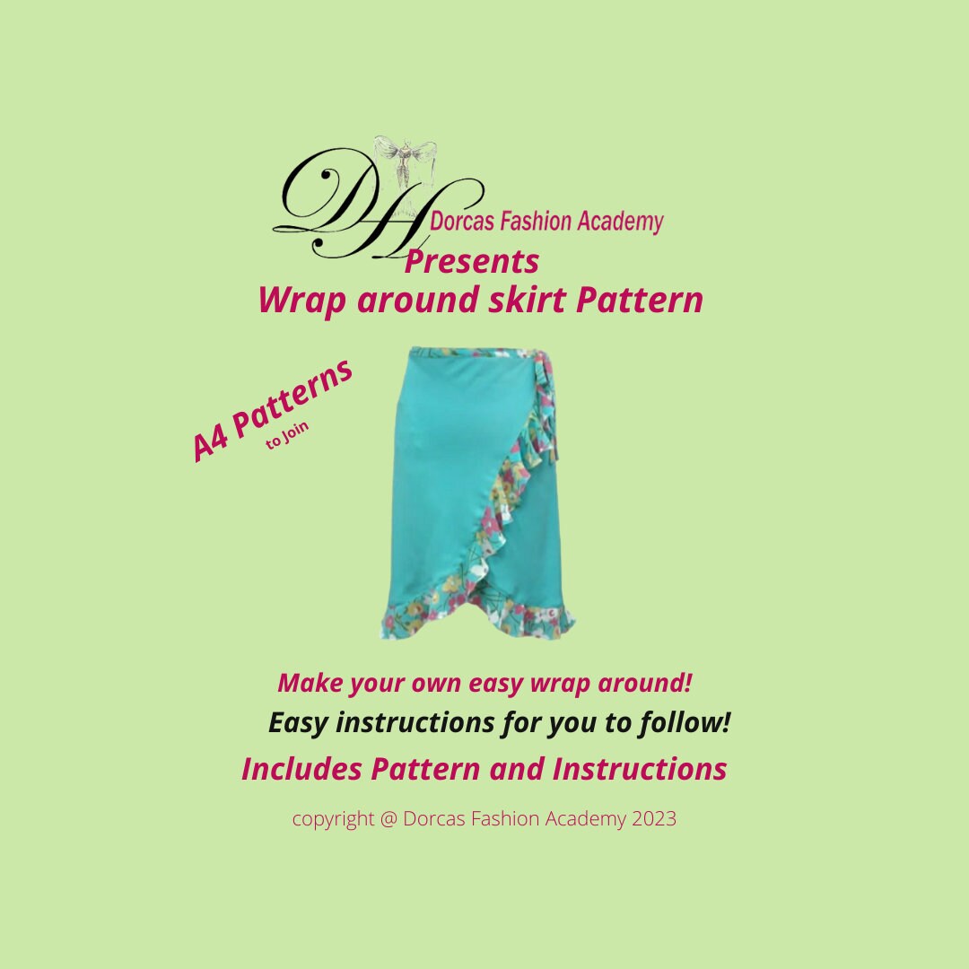 Ladies Wrap Around Skirt, Narrow Frill Sewing PDF Pattern and Tutorial ...