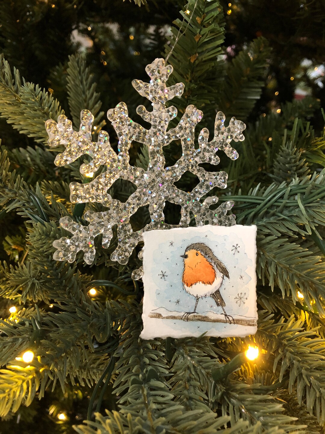 2x2 Robin Watercolor Illustration by Brenda Walker, Unframed or Framed ...