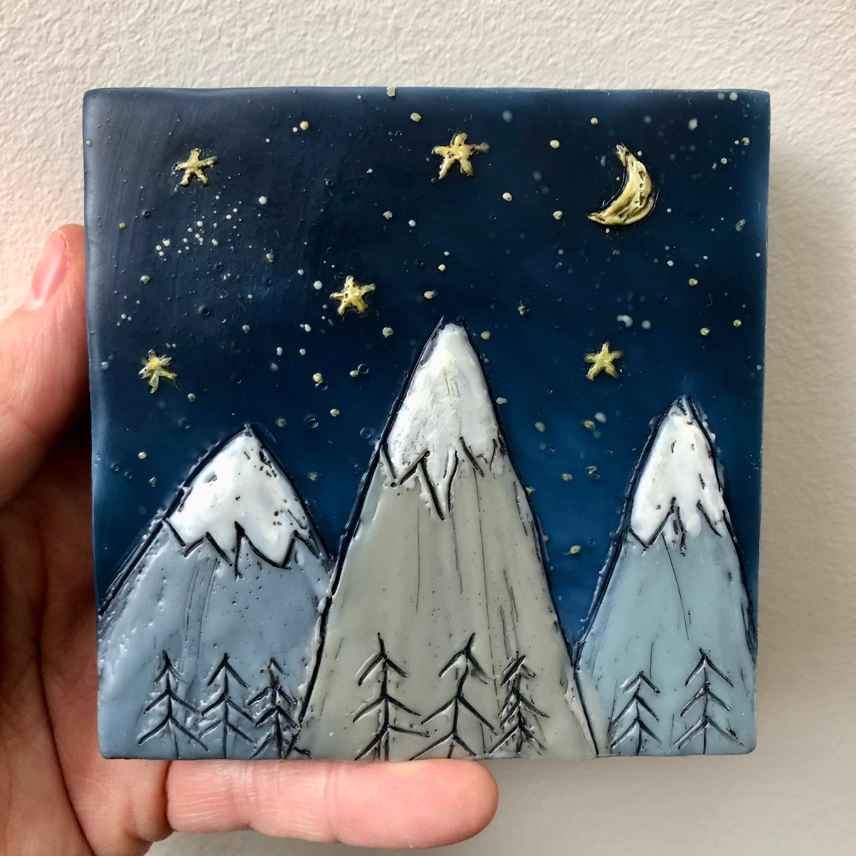 beeswax painting beeswax art 4x4 art encaustic landscape painting ...