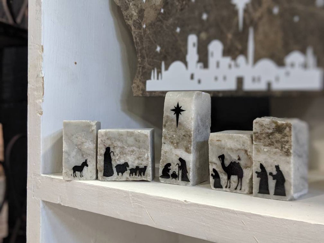 5-piece Nativity Set- Original Granite Decor - Etsy