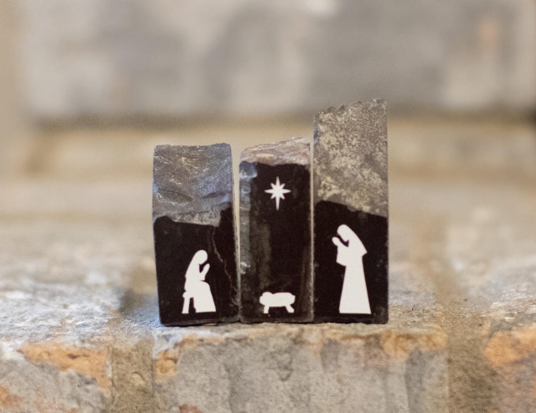 Mary, Joseph, and Jesus 3 Piece Mini Nativity Original Granite Decor ...