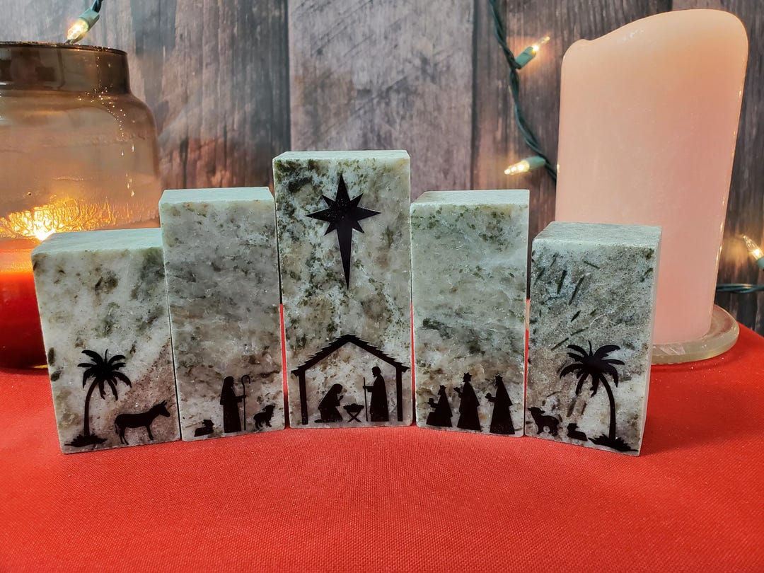 5-piece Large Nativity Set - Original Granite Decor GS775 - Etsy