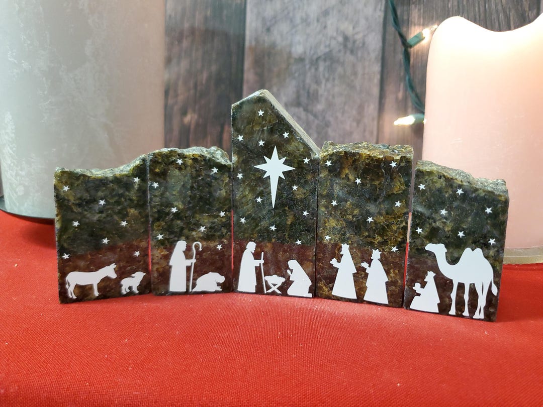 5-piece Large Nativity Set - Original Granite Decor GS930 - Etsy