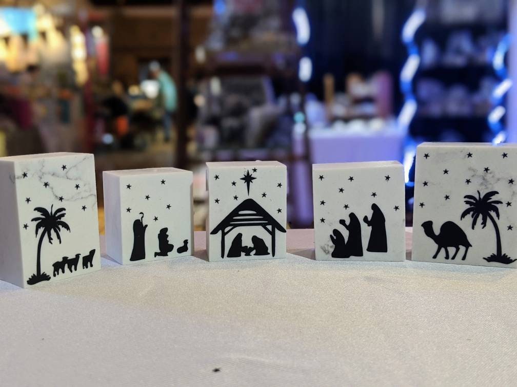 5-piece Nativity Set Original Granite Decor - Etsy