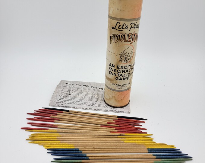 Fiddlestix 1937 Pickup Sticks Game, Plaza Mfg Co, New York, Box and ...