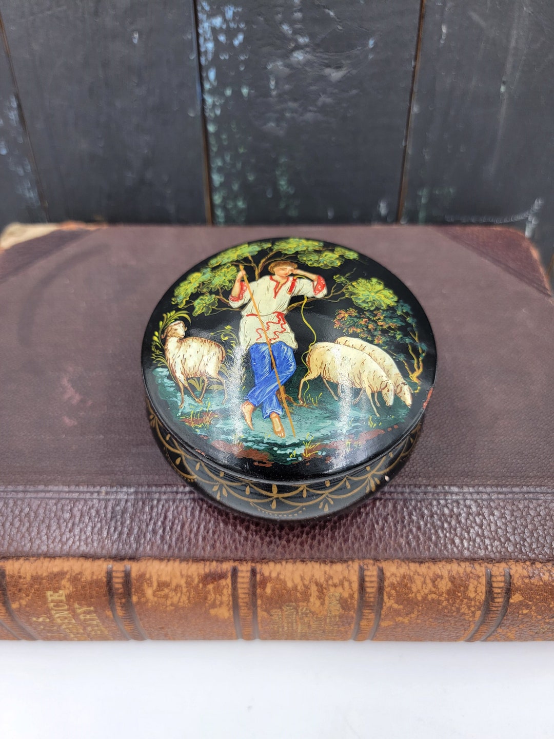 Hand Painted Russian Palekh-style Lacquer Box, Miniature Painting ...