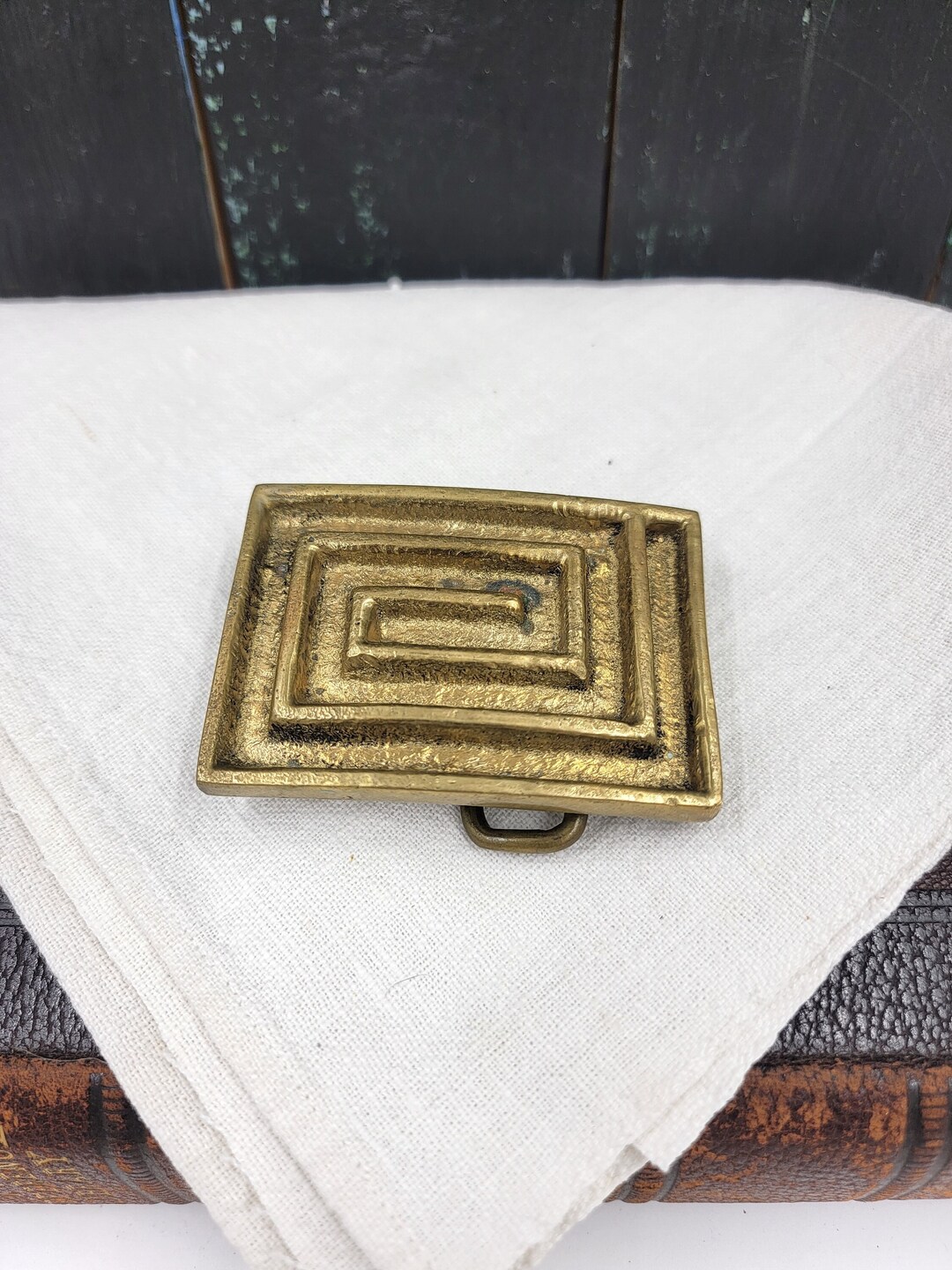 Gold Tone Geometric Belt Buckle, Maze Design, Unisex Metal Buckle - Etsy