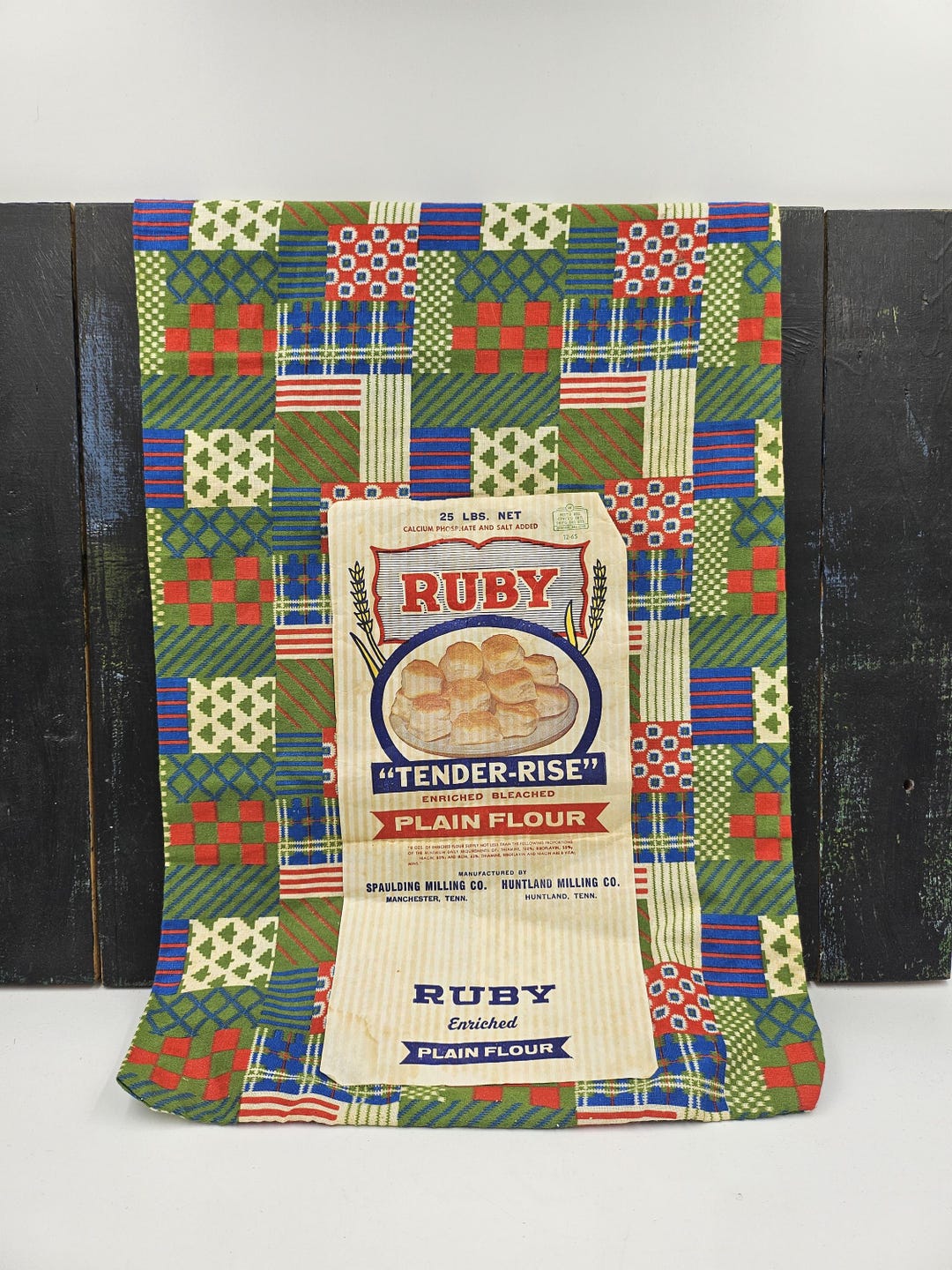 Flour Sack or Feed Sack, Unwashed and Complete Ruby Flour 25-pound Sack ...