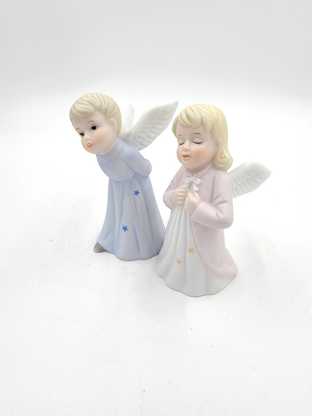 Lefton Angel Figurines, Set of 2 Angels, Boy and Girl, Lefton China ...