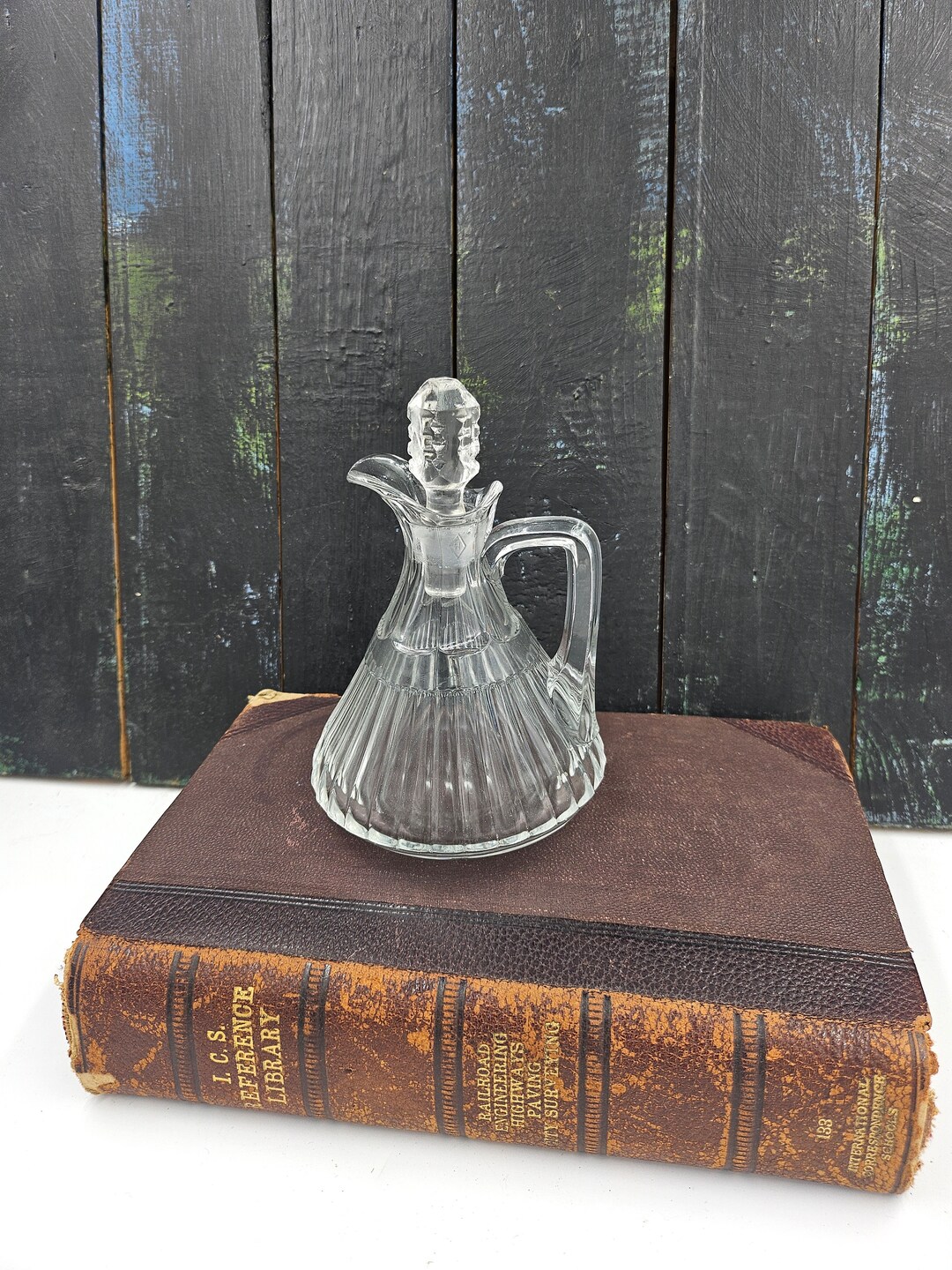 Heisey Cut Glass Cruet With Stopper, H With Diamond Mark, 1930's Glass ...