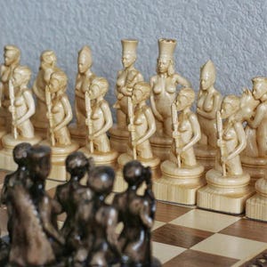 Erotic Chess Pieces, Kamasutra Chess Pieces With Box, Wood Carving ...