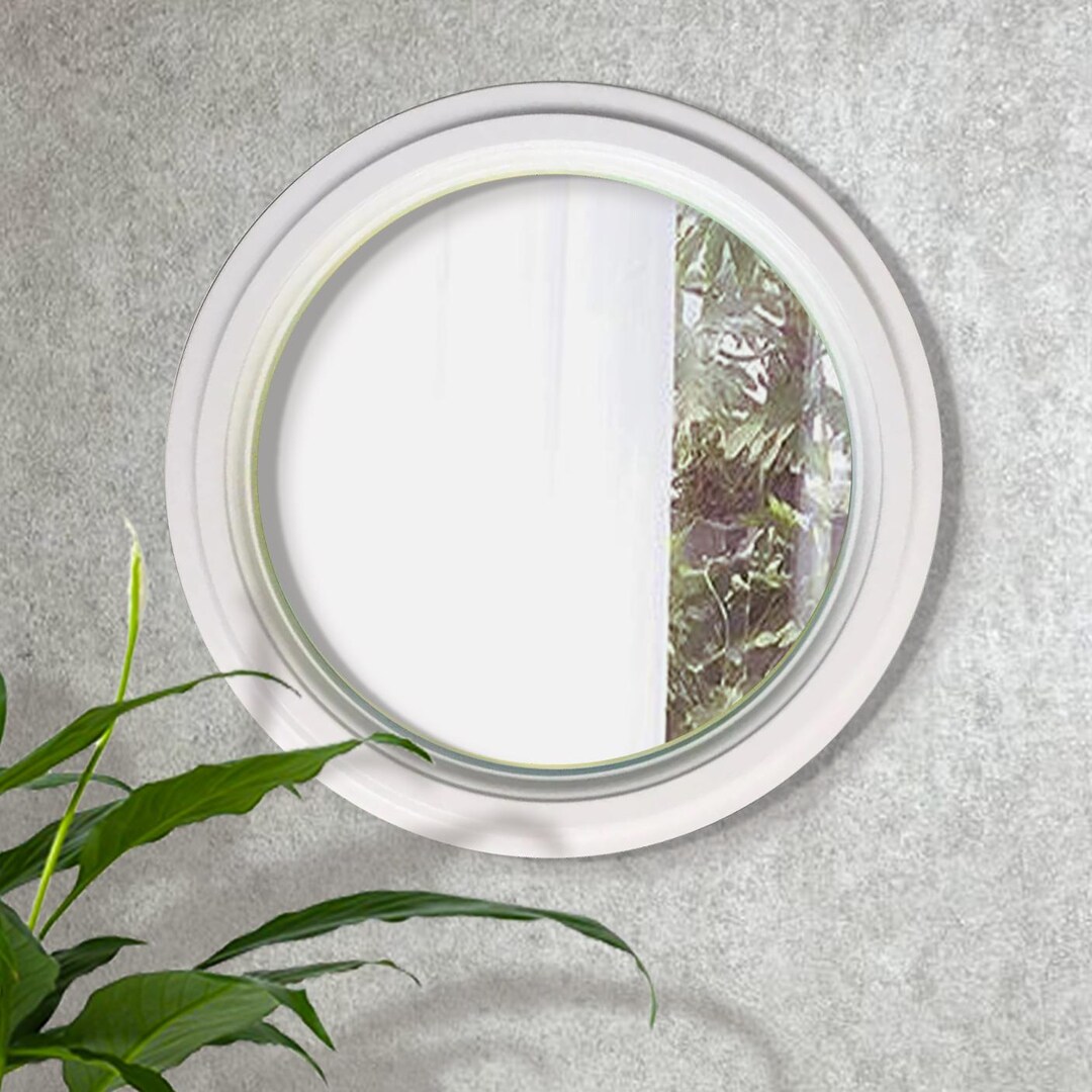 Handmade Wooden Mirror, Simple White Mirror, Decorative Mirror, Small ...