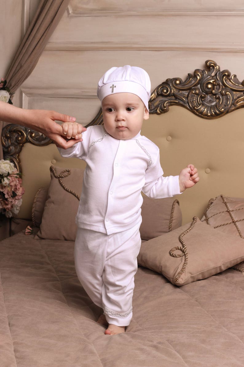 Tenue de baptême de garçons ensemble blanc de baptême de - Etsy France