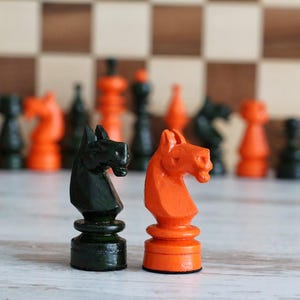 Handmade Wooden Chess Pieces Set, Small Chess Pieces, Chess Set Pieces ...