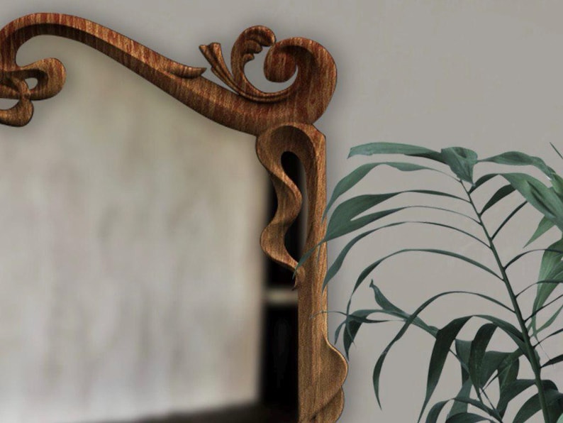 Hand Carved Entryway Mirror, Contemporary Mirrors Decorative, Mid ...
