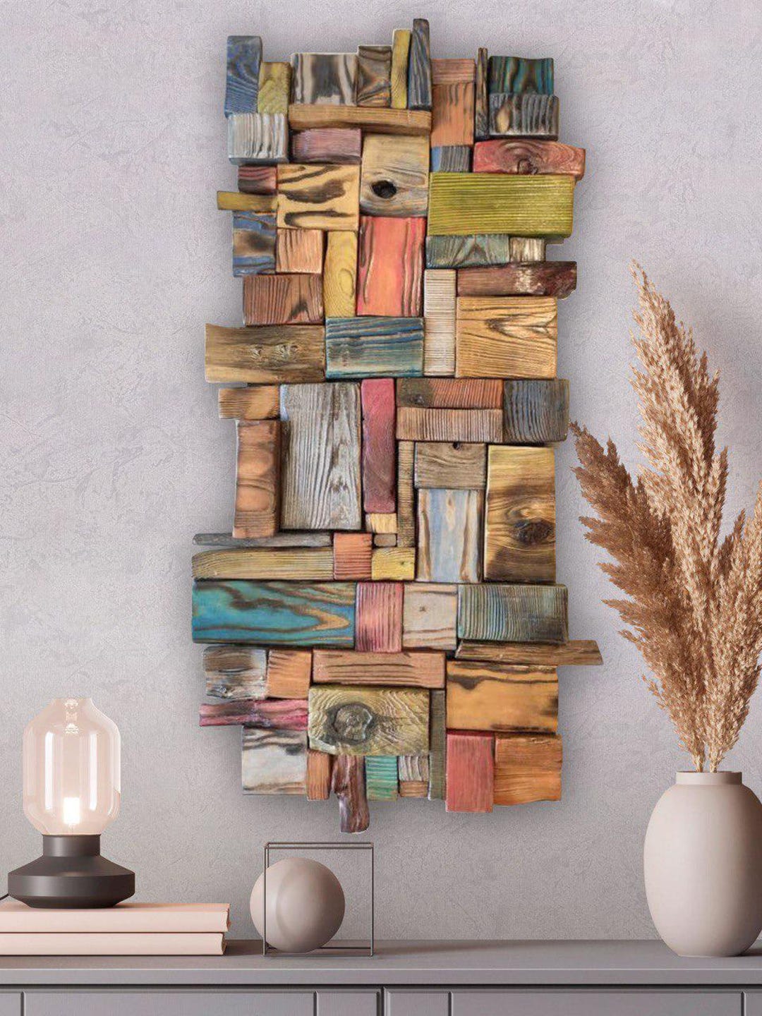 Rainbow Wood Wall Art Farmhouse Wood Wall Panel, Modern Geometric Wood ...