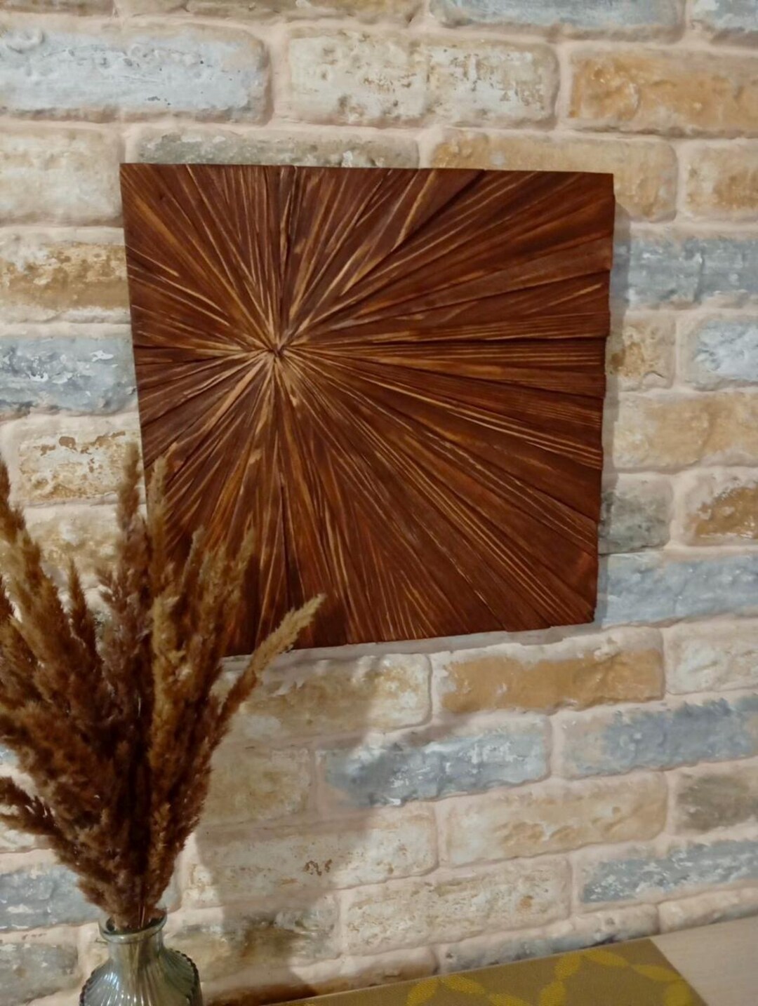 Natural Wood Wall Art Geometric, Modern Geometric Wood Wall Art, Rustic ...