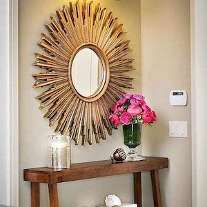 Sunburst Boho Mirror, Large Sun Mirror for Wall Décor, Ornate Wall ...