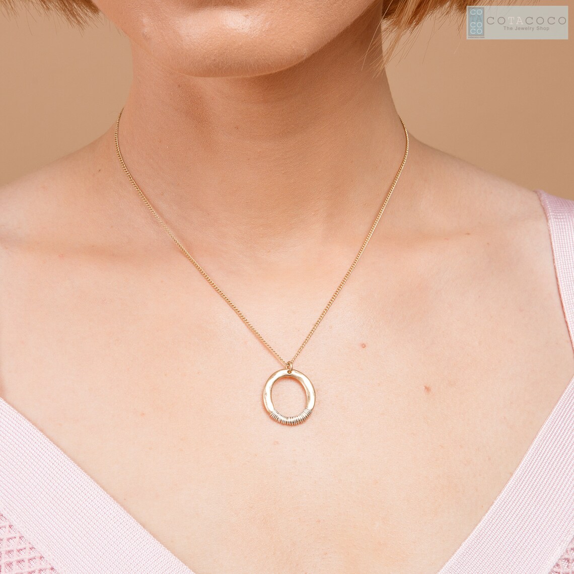 Wired Circle Necklace Minimalist Necklace Bridesmaid Gifts - Etsy