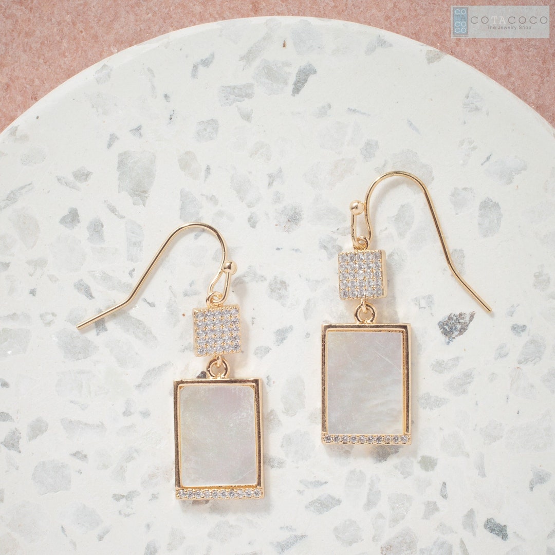 Mother Of Pearl Earrings Mop Dangle Earrings Shell Earrings