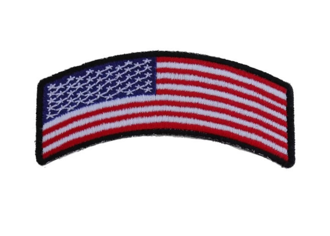 AMERICAN FLAG Top Rocker 3.75" X 1.25" Iron on Patch (2684) (H16) - Etsy