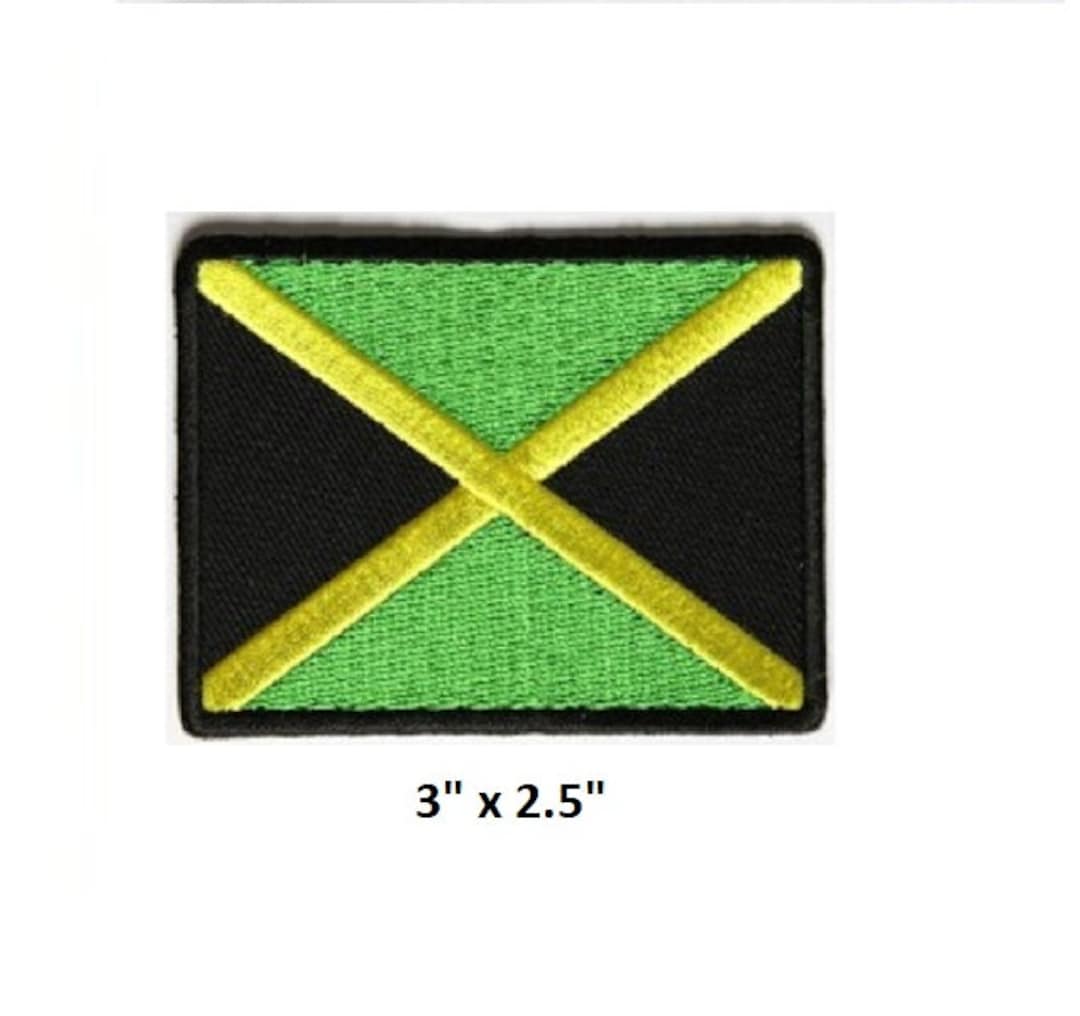 JAMAICA FLAG 3" X 2.5" Iron on Patch (3837) Jamaican (H13) - Etsy