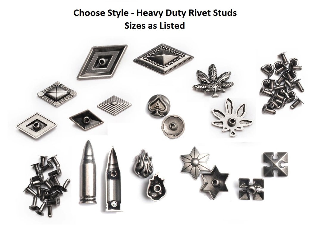 CHOOSE STYLE Pack of 5 Metal Rivet Studs for Crafts, Belts, Purses ...