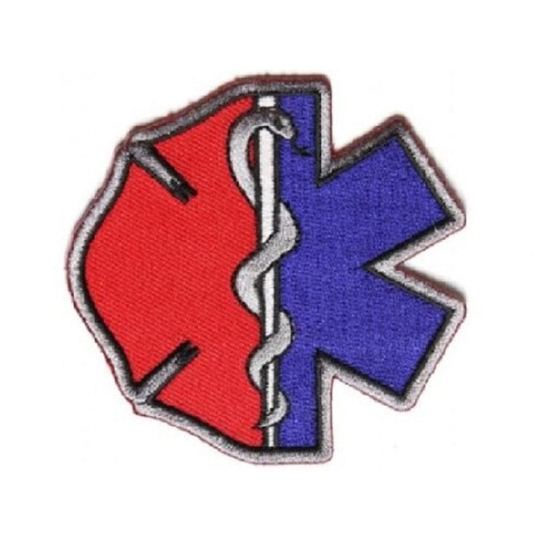 FIREFIGHTER / EMT EMBLEMS Medical 1st Responder 3" X 3" Iron on Patch ...