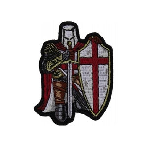 RED CRUSADER KNIGHT 2.5" X 3.5" Iron on Patch (6025) Knights Templar ...