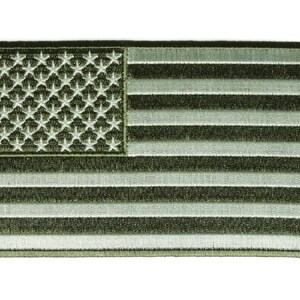 Choose Style 5" X 3" Subdued Green AMERICAN FLAG Iron on Patch Forward Reverse - Etsy