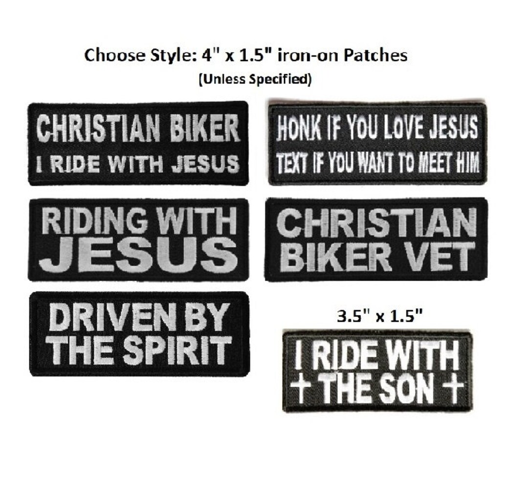 Choose Style CHRISTIAN BIKER PATCHES Religious Jesus Iron on Patches ...