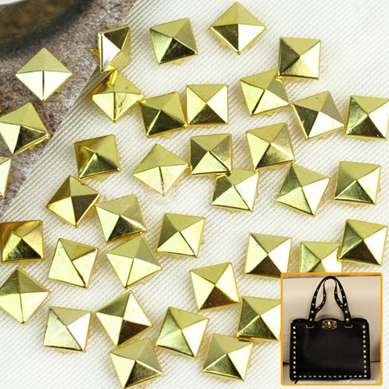 Pack of 100 4-spike 1/2" (12mm) X 6mm Spikes PYRAMID Metal Studs (1080 ...